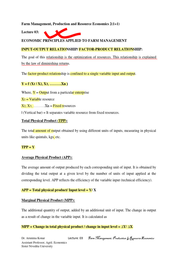 Lec 3 Principle LVP PDF | PDF | Production Function | Profit (Economics)