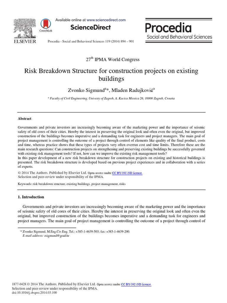 Risk Breakdown Structure for Construction | PDF | Risk | Project Management