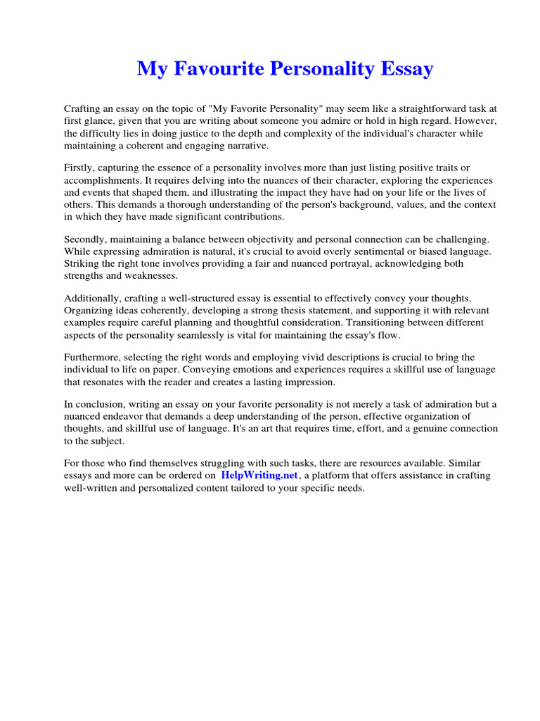 My Favourite Personality Essay | PDF | Edward Snowden | National ...