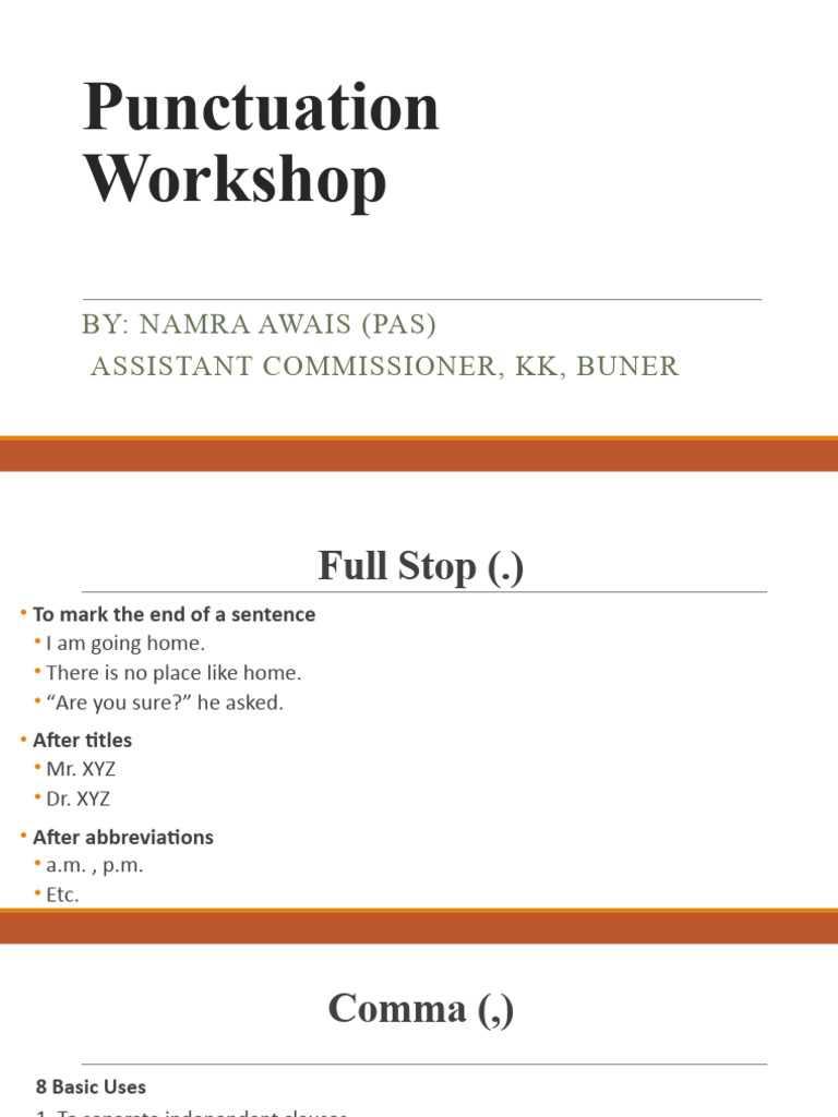 Free Punctuation Workshop | PDF | Comma | Punctuation