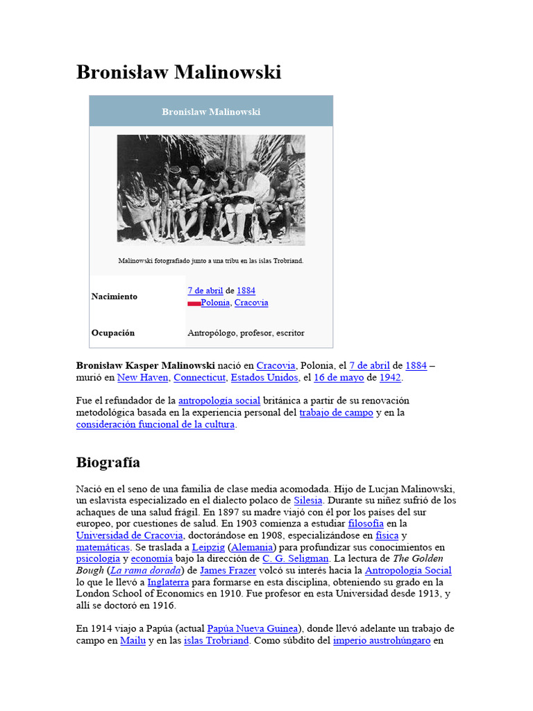 Bronisław Malinowski | PDF