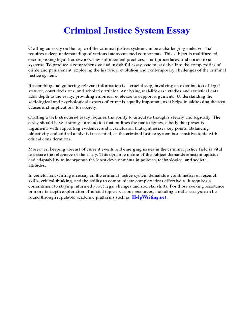 Crafting Criminal Justice Essays | PDF | Wi Fi | Critical Thinking