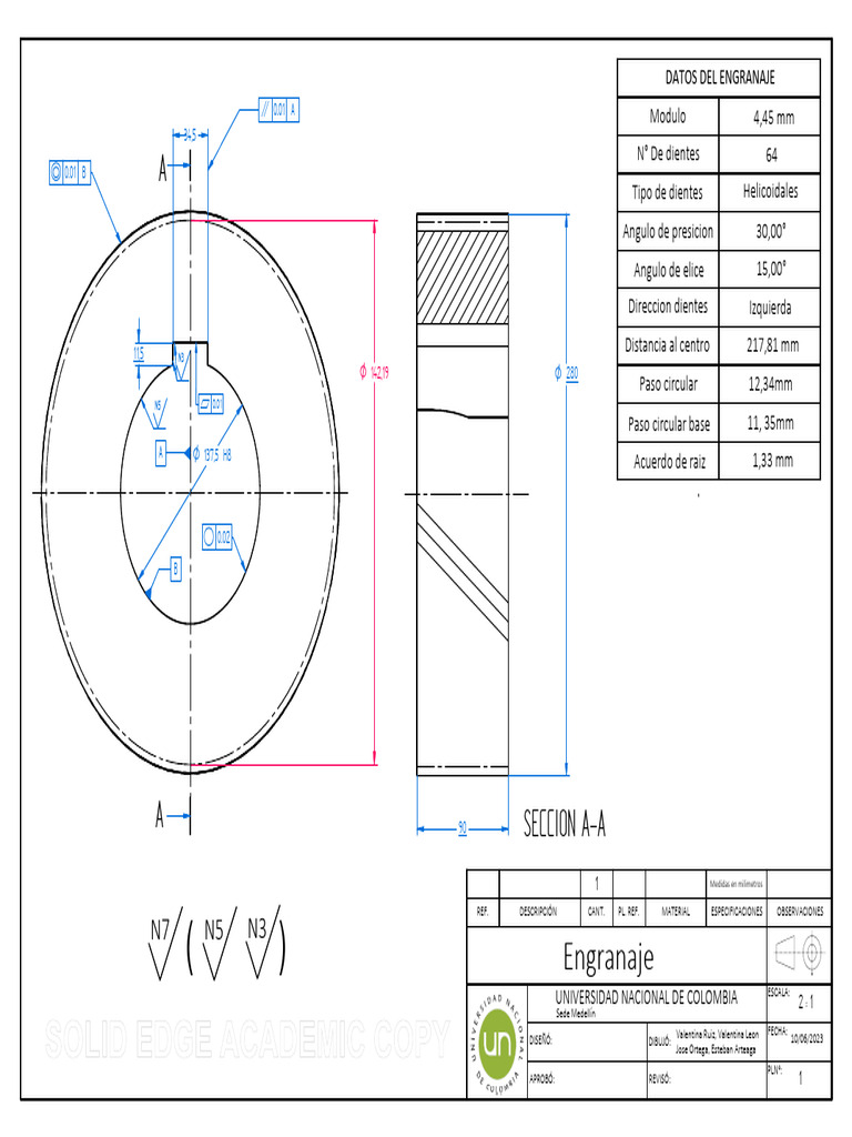 Plano Engranaje Grande | PDF | Equipo | Cinemática