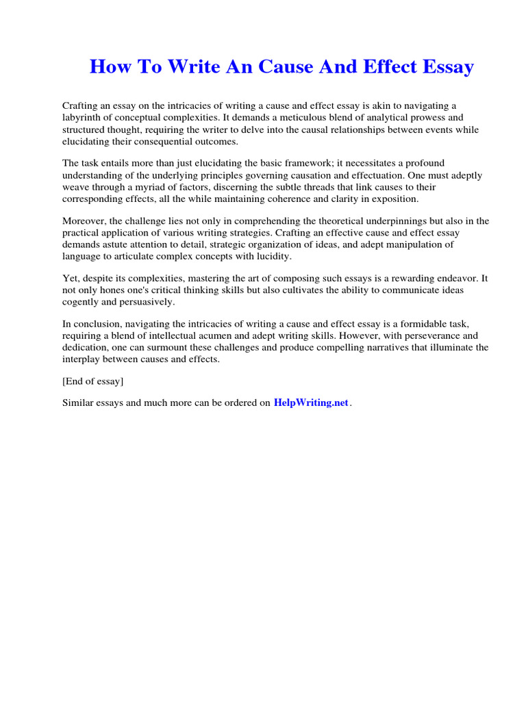 How To Write An Cause and Effect Essay | PDF | Causality | Genome