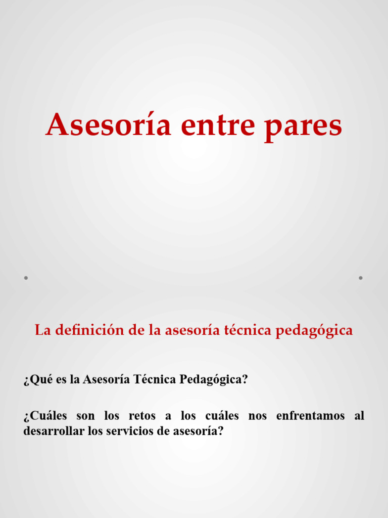 Asesoría Entre Pares | PDF | Enseñando | Maestros