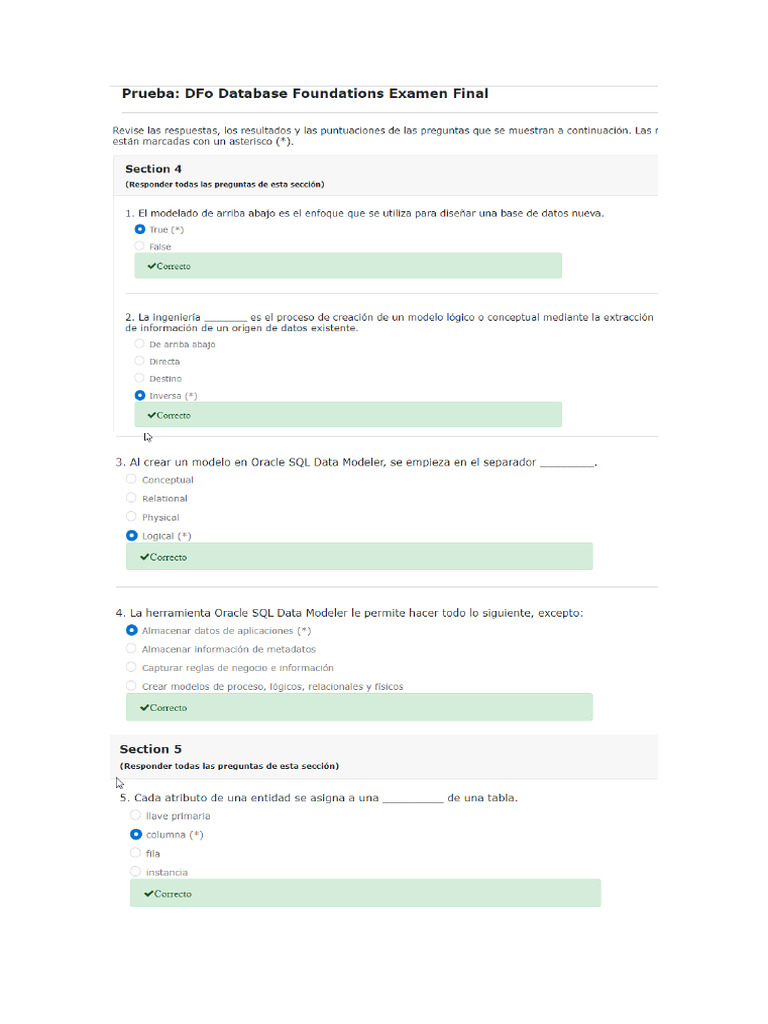 Dfo Database Foundations Examen Final Pdf