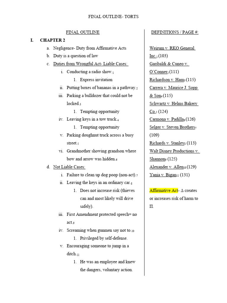 Working Outline | PDF | Private Law | Common Law