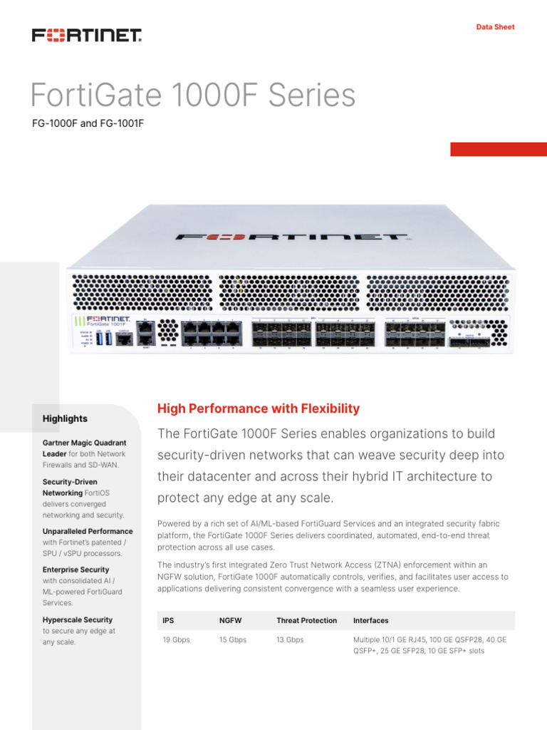 Fortigate 1000f Series | PDF | Security | Computer Security