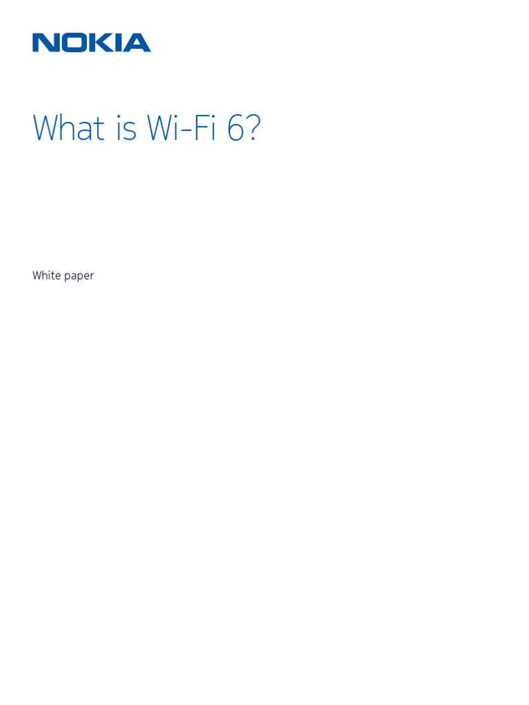 Nokia What Is Wi Fi 6 White Paper en | PDF | Wi Fi | Ieee 802.11