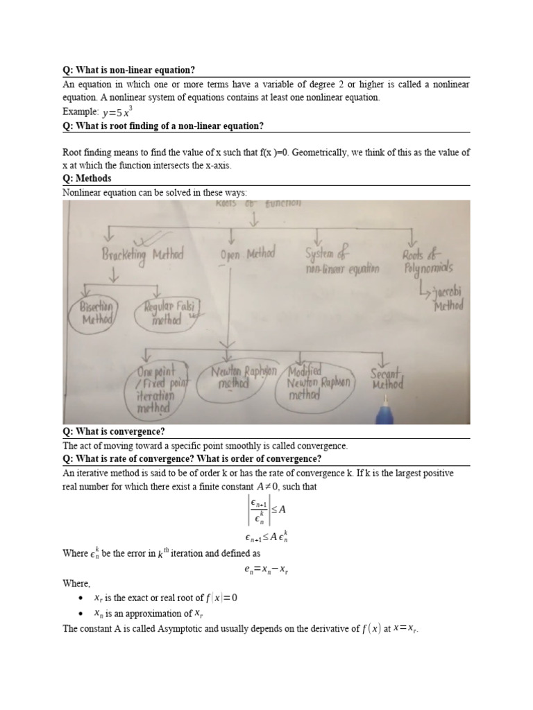 Chapter 4 Root Of Non Linear Equations Pdf Nonlinear System Equations