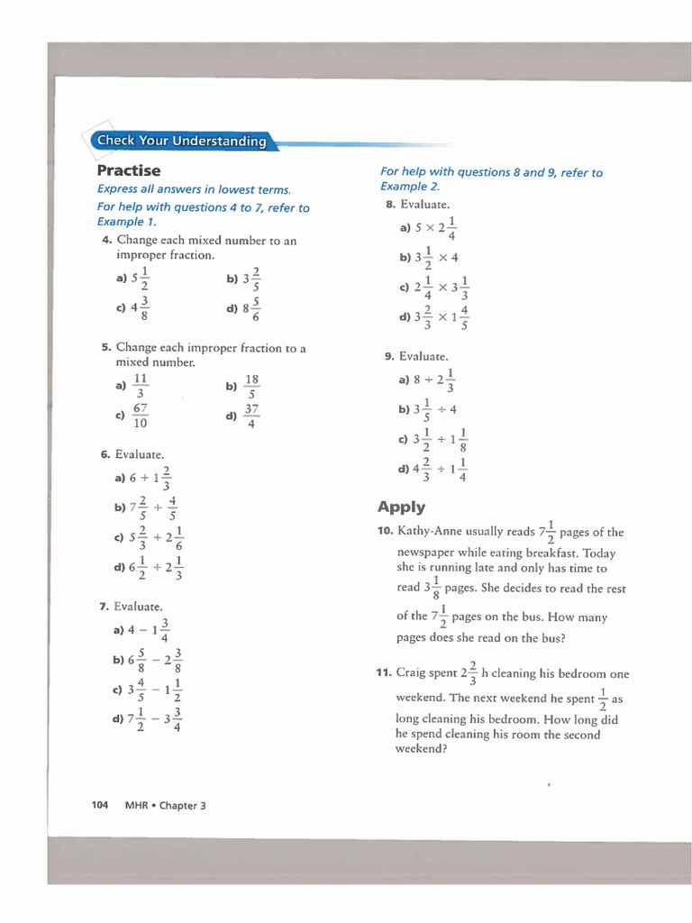 14.12 - Fractions Review | PDF