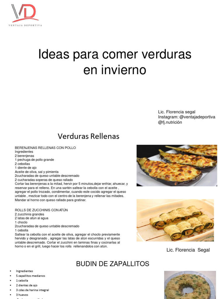 Recetas Saludables de Verduras en Invierno | PDF | Vegetales | ensalada