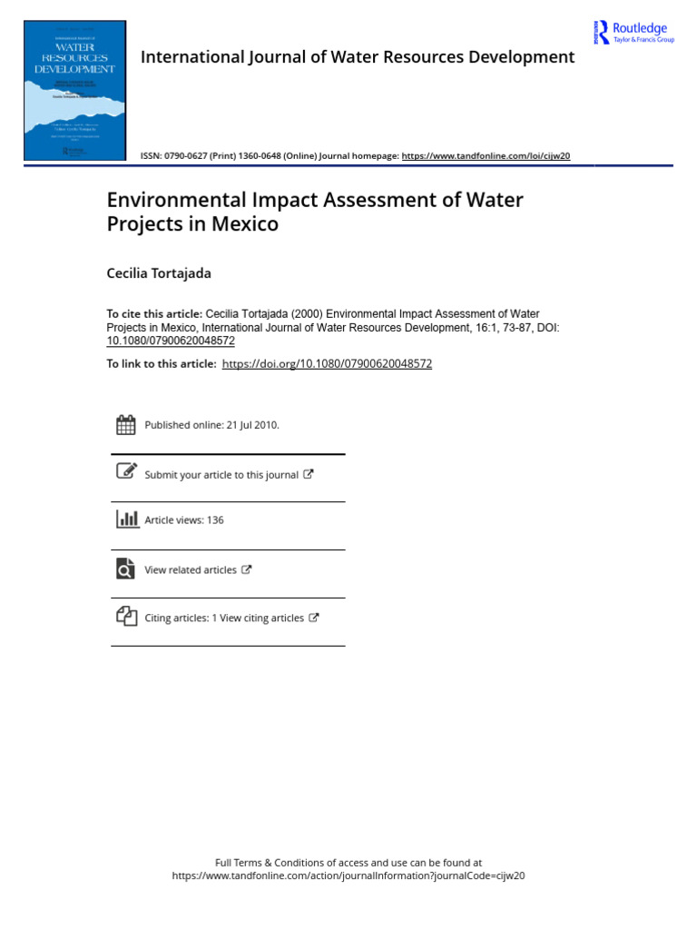 Environmental Impact Assessment Of Water Projects In Mexico Pdf