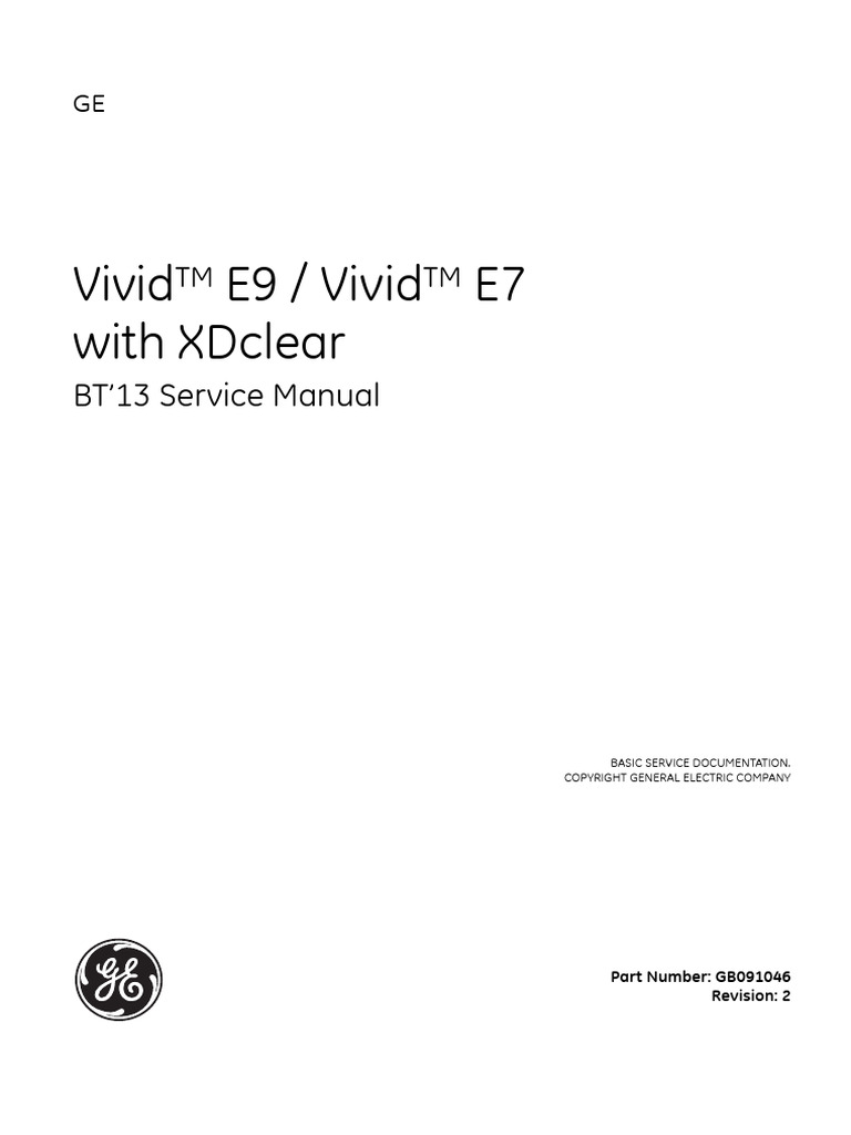 Vivid E9 - Vivid E7 With XDclear BT13 Service Manual - SM - GB091046 ...