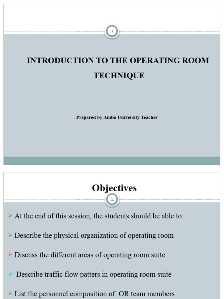 Introduction of Or-1 | PDF | Surgery | Operating Theater