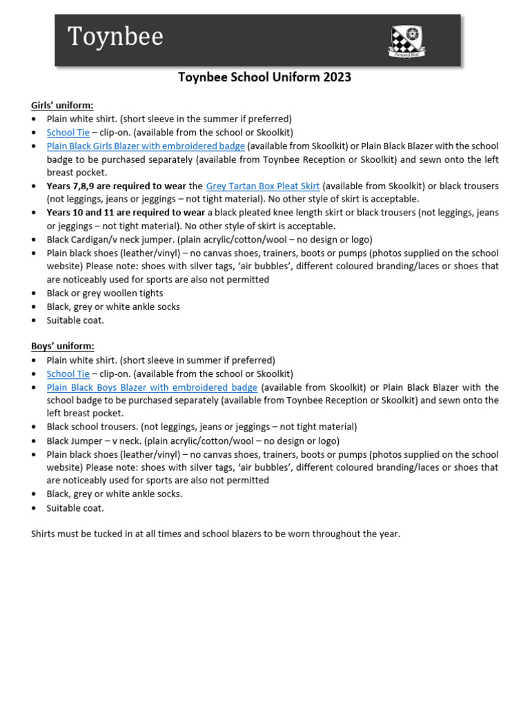 Uniform-Policy | PDF | Sweater | Shoe