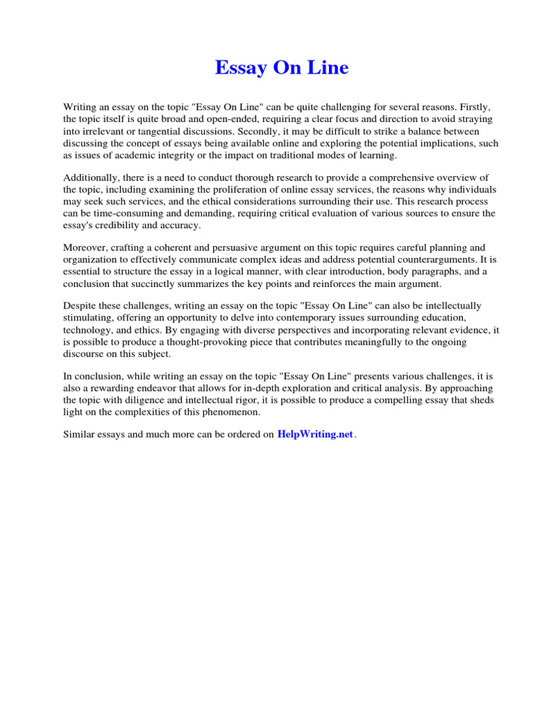Essay On Line | PDF | No Sql | Databases Essay On Line | PDF | No Sql | Databases
