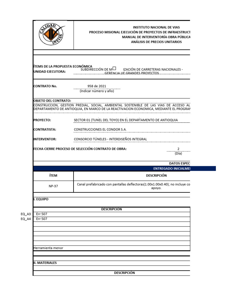 A1.3 APU Disipadores | PDF | Bienes raíces | Ley de Tierras