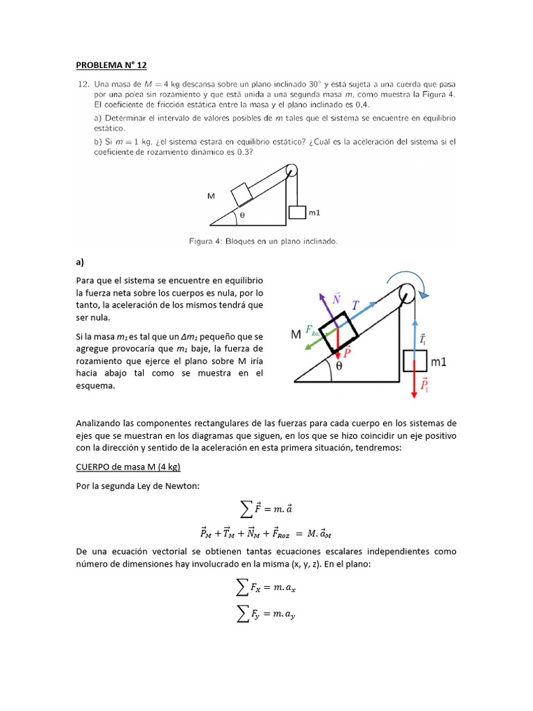 Problema 12 Fisica DINÁMICA, Resolución | PDF | Vector Euclidiano | Fuerza