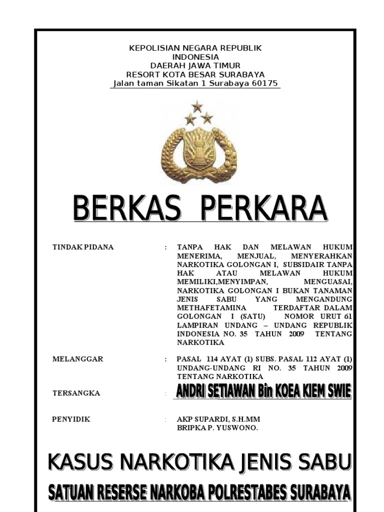 Sampul Berkas Perkara | PDF
