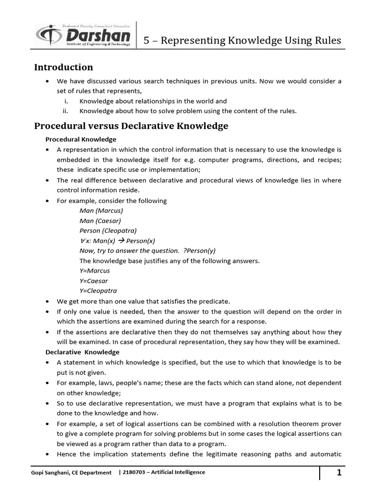 Ai Chapter 5 | PDF | Logic | Mathematical Logic