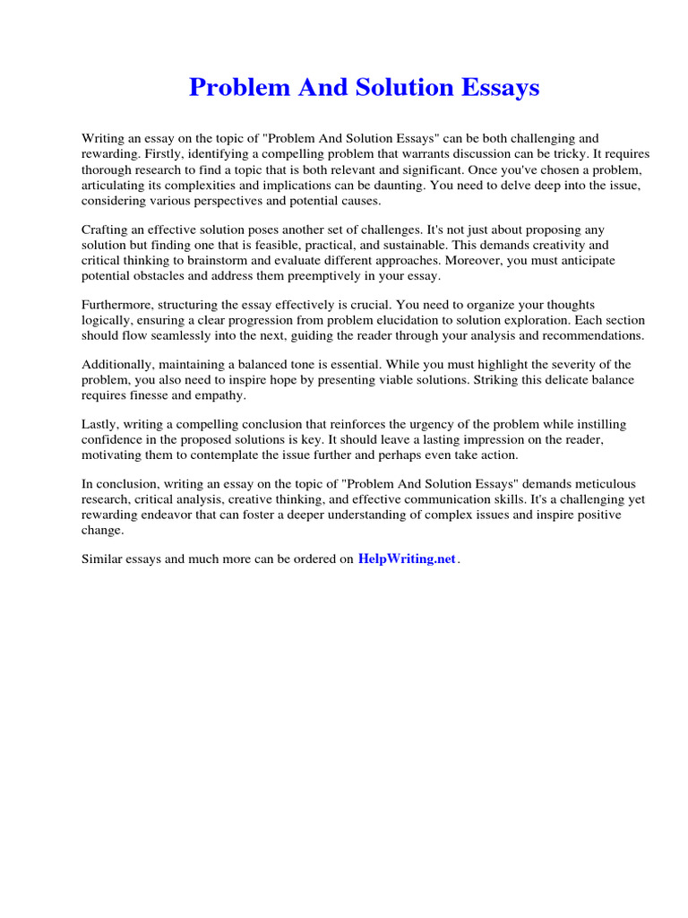 Problem and Solution Essays | PDF | Electromyography | Taxes