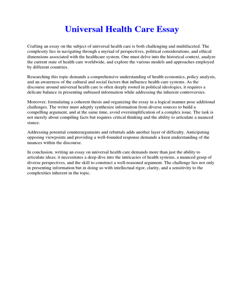 Universal Health Care Essay Insights | PDF | Shamanism