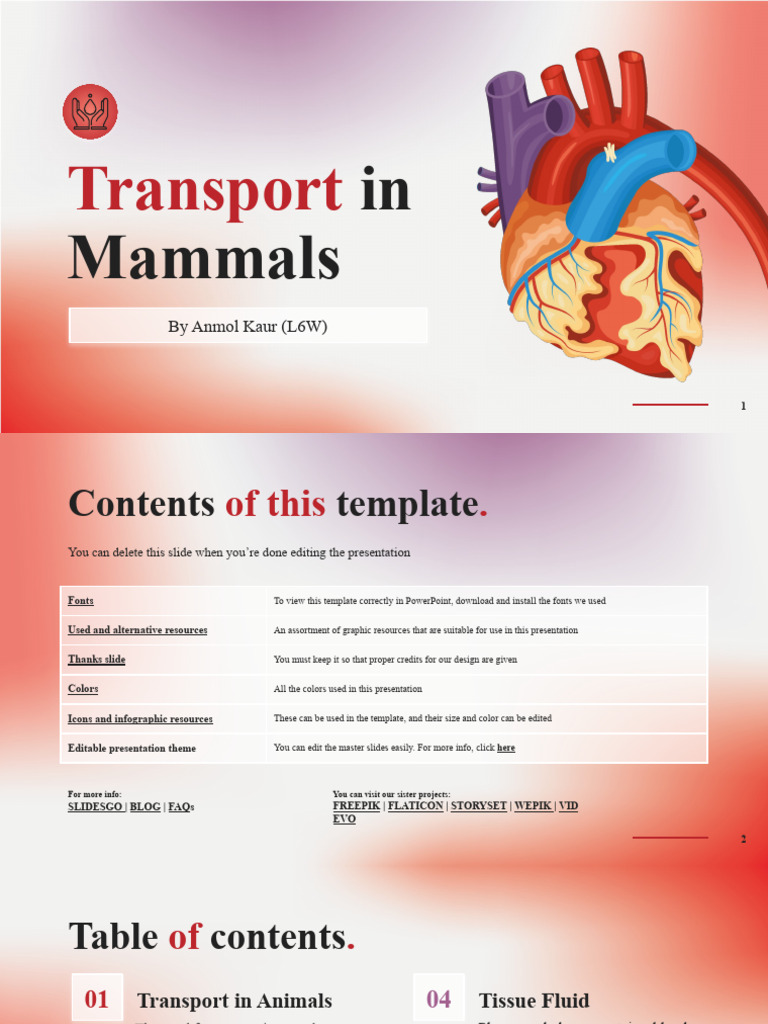 Transport in Mammals by Anmol Kaur | PDF | Planets | Planets In Astrology