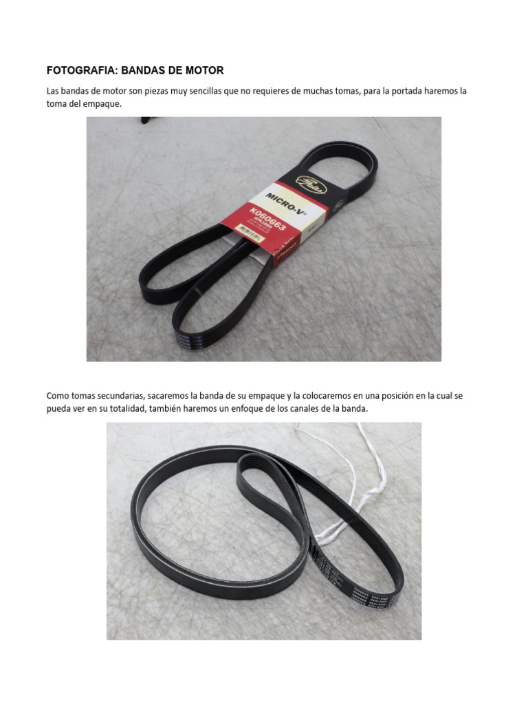Fotografía y Edición de Bandas de Motor | PDF