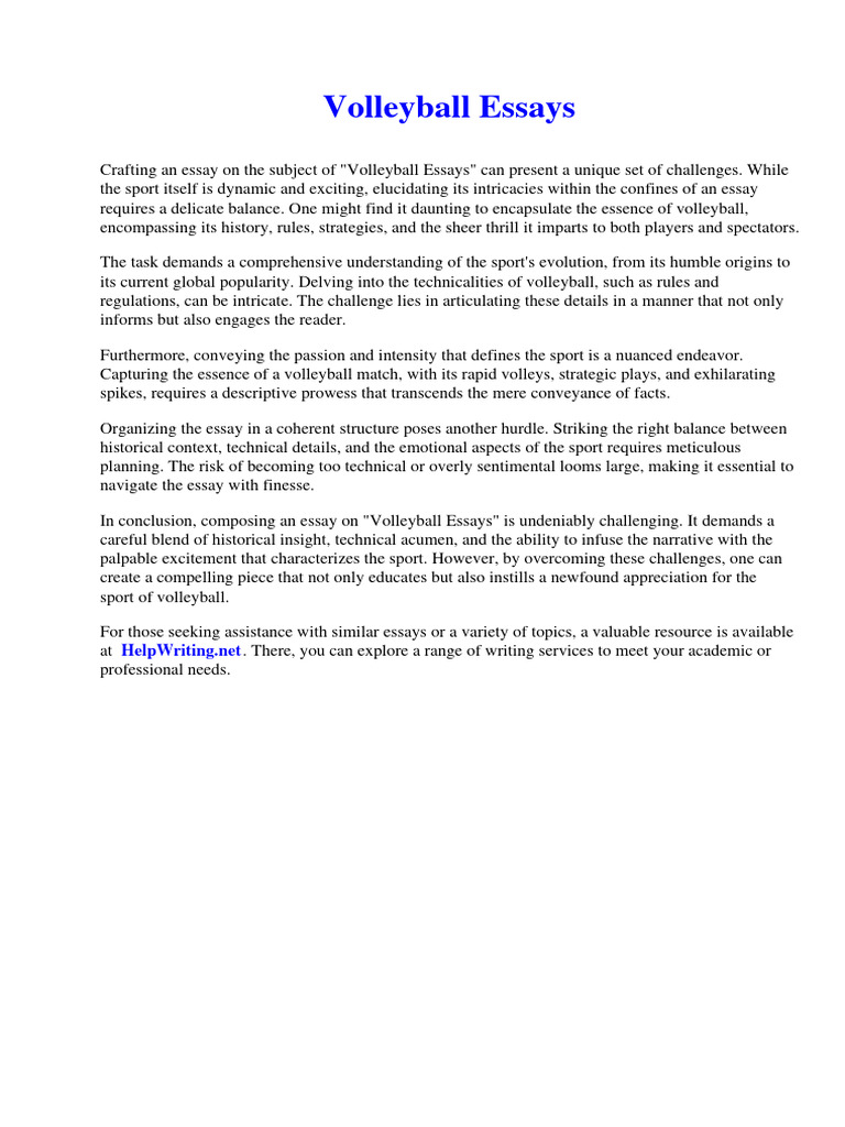 Volleyball Essays | PDF