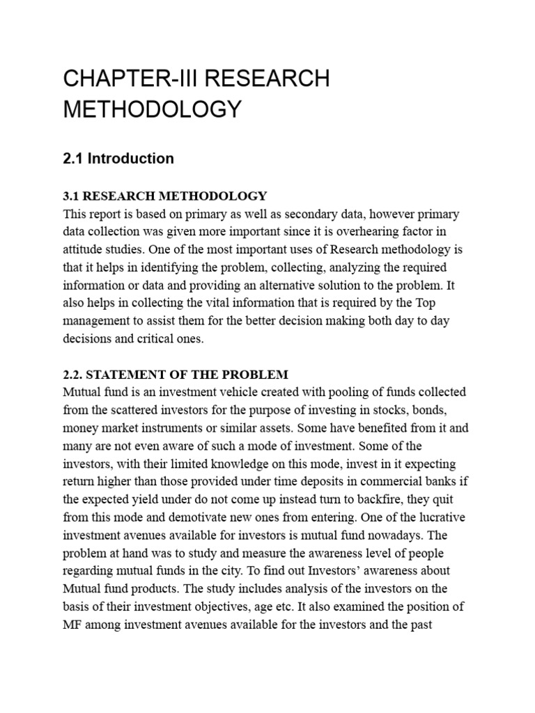 Chapter-Iii Research Methodology | PDF