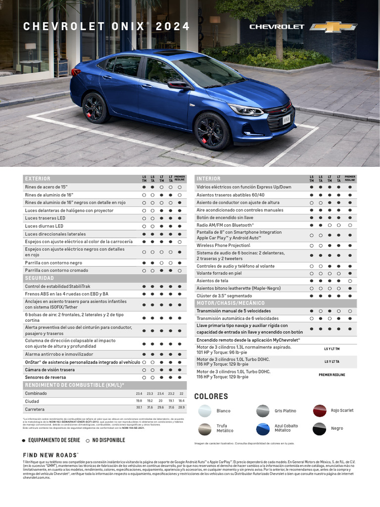 2024 Onix Ficha Tecnica | PDF | Bienes manufacturados | Vehículos