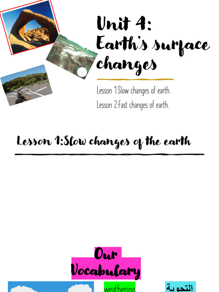 Unit 4 - L1, L2 - Earth's Surface Changes | PDF
