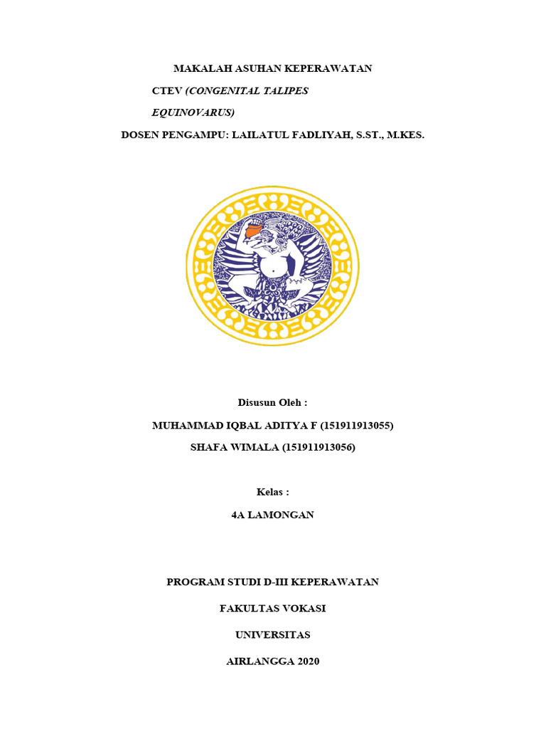 Asuhan Keperawatan CTEV pada Bayi | PDF | Pengembangan Diri | Sains & Matematika