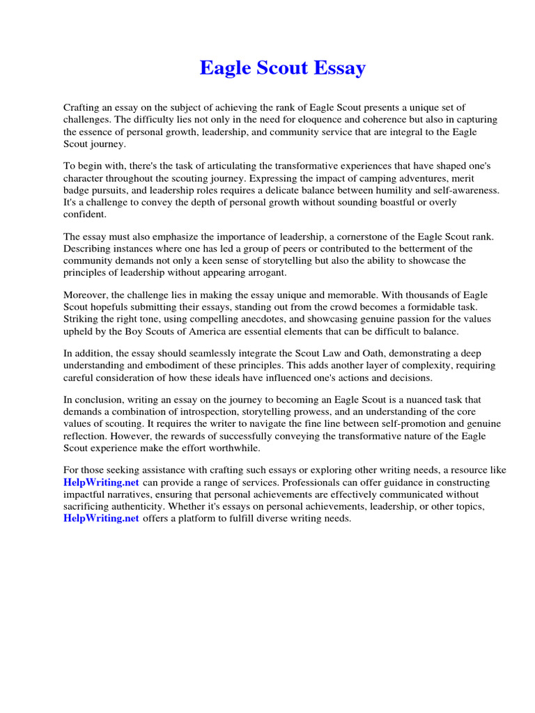 Eagle Scout Essay | PDF | Bears | Polar Bear Eagle Scout Essay | PDF | Bears | Polar Bear