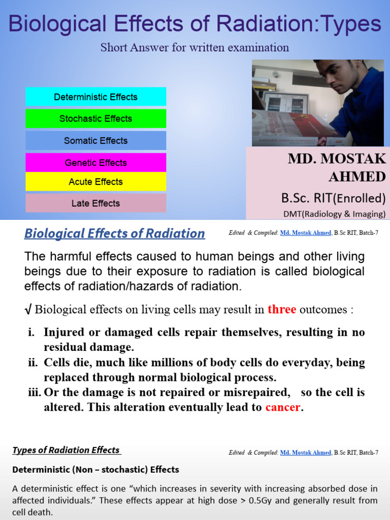 Biological Effects of Radiation Explained | PDF | Absorbed Dose ...