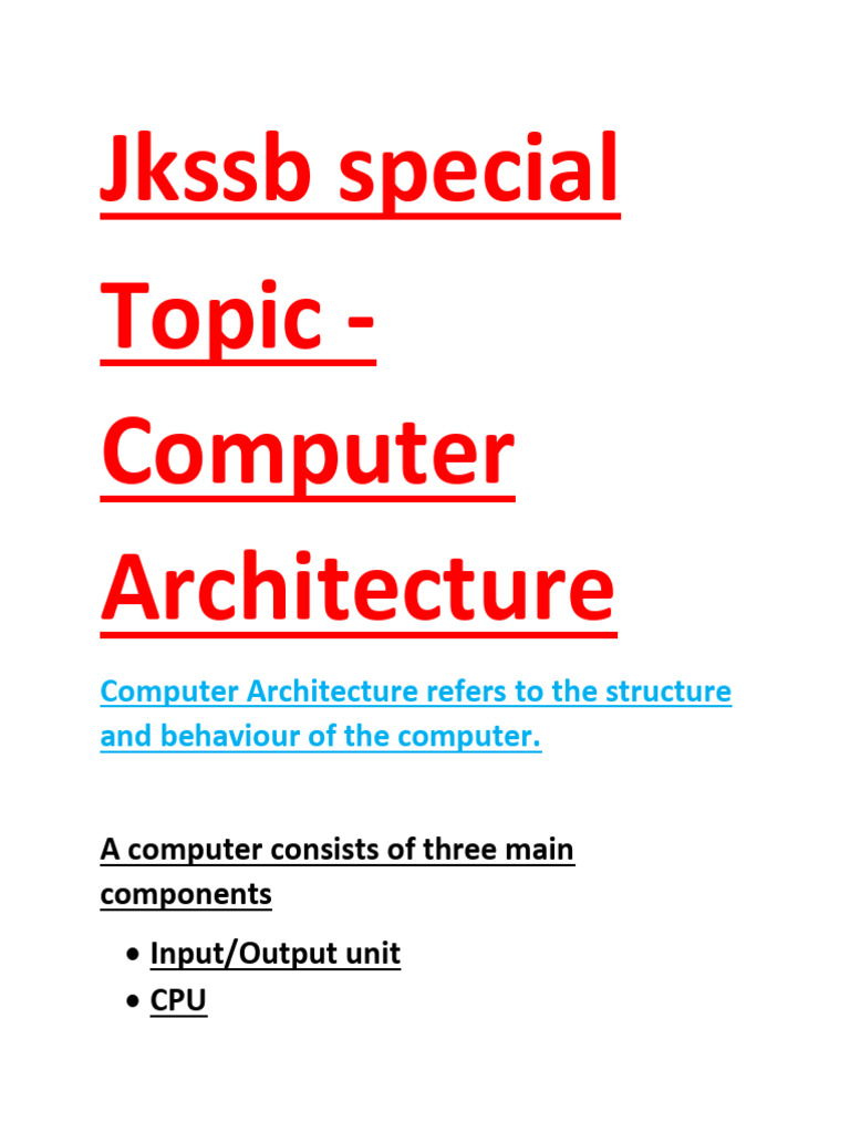 Computer Architecture | Download Free PDF | Central Processing Unit | Computer Data Storage
