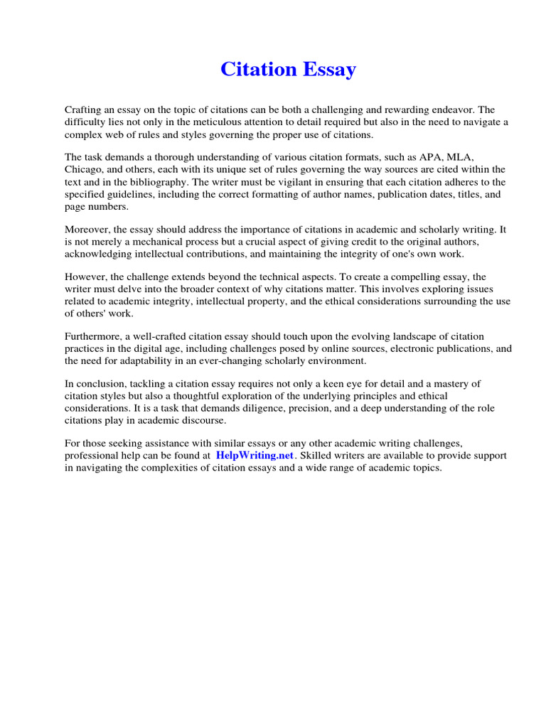 Citation Essay | PDF