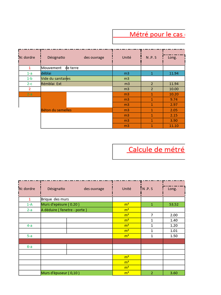 M tr Pour Travaux De Terrassement PDF l ments Architecturaux