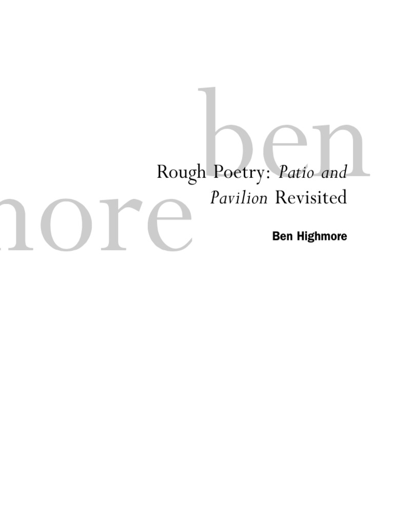 38 Rough Poetry Patio and Pavilion Revisite | PDF