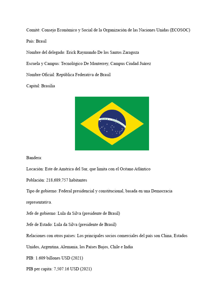 Position Paper - Brasil | Descargar gratis PDF | Seguridad alimentaria ...