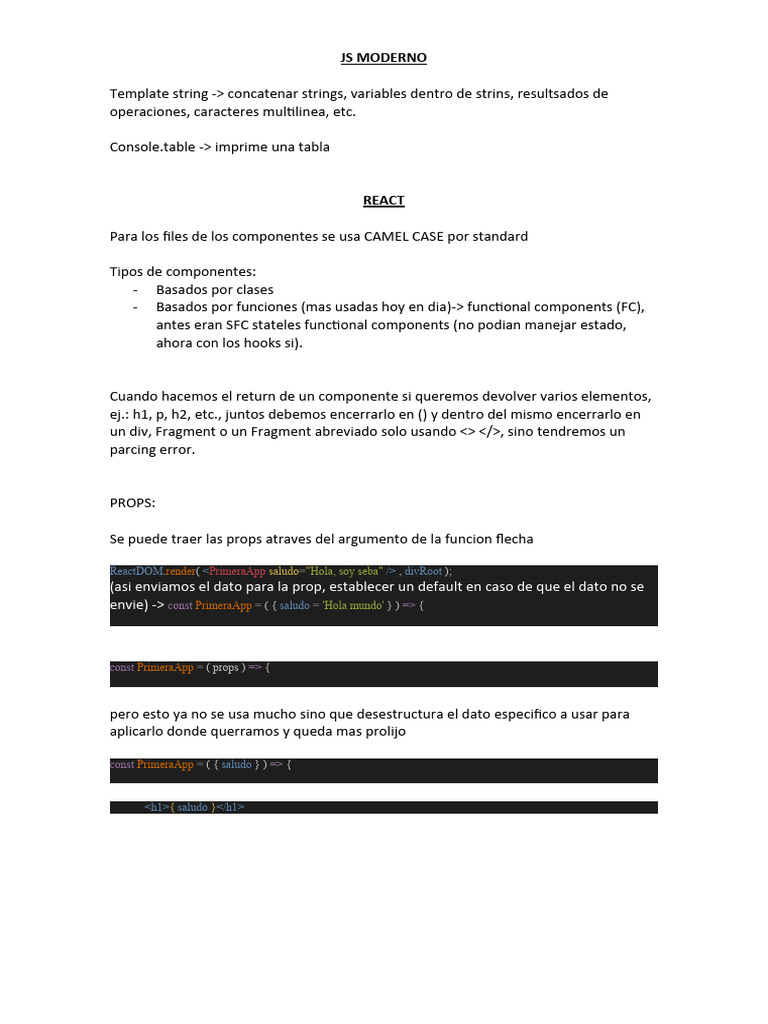 apuntes react curso | PDF | Informática | Hipertexto