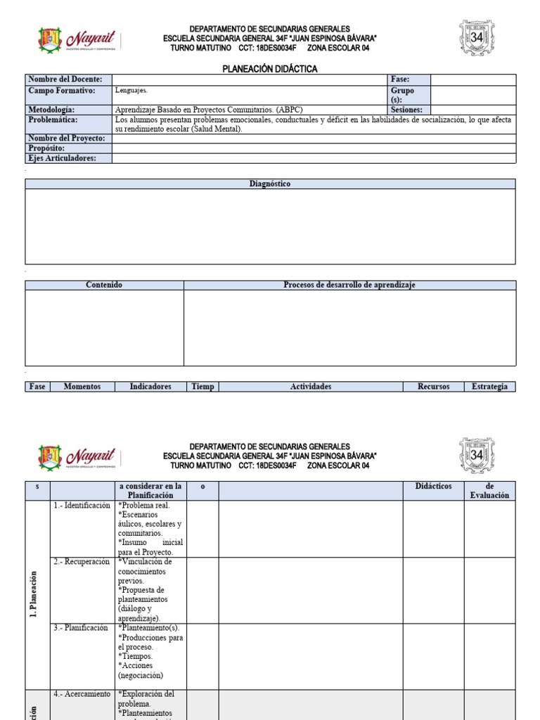 Planeacion Didactica (Formato) Abpc | PDF | Evaluación | Ciencia cognitiva