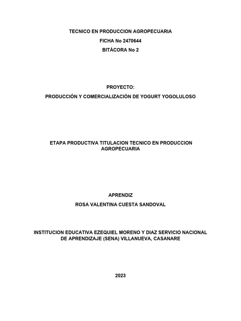 Bitacora de Sena 2 Rosa Sandoval 11D | PDF