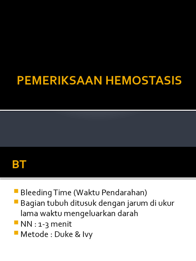 Pemeriksaan Hemostasis | PDF