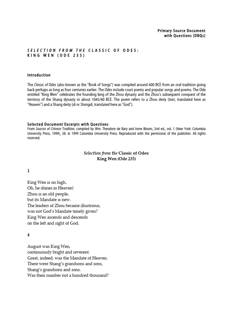 Poem - Mandate of Heaven | PDF | Classical Chinese Philosophy | East Asia