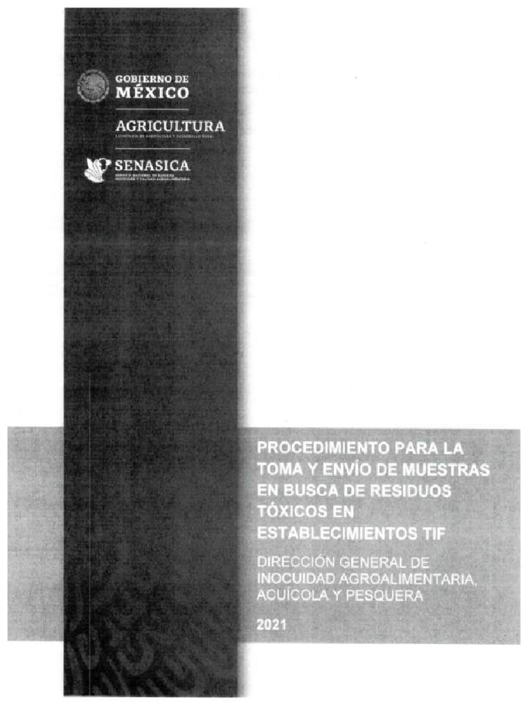 PROCEDIMIENTO PARA LA TOMA Y ENV O DE MUESTRAS EN BUSCA DE RESIDUOS T ...