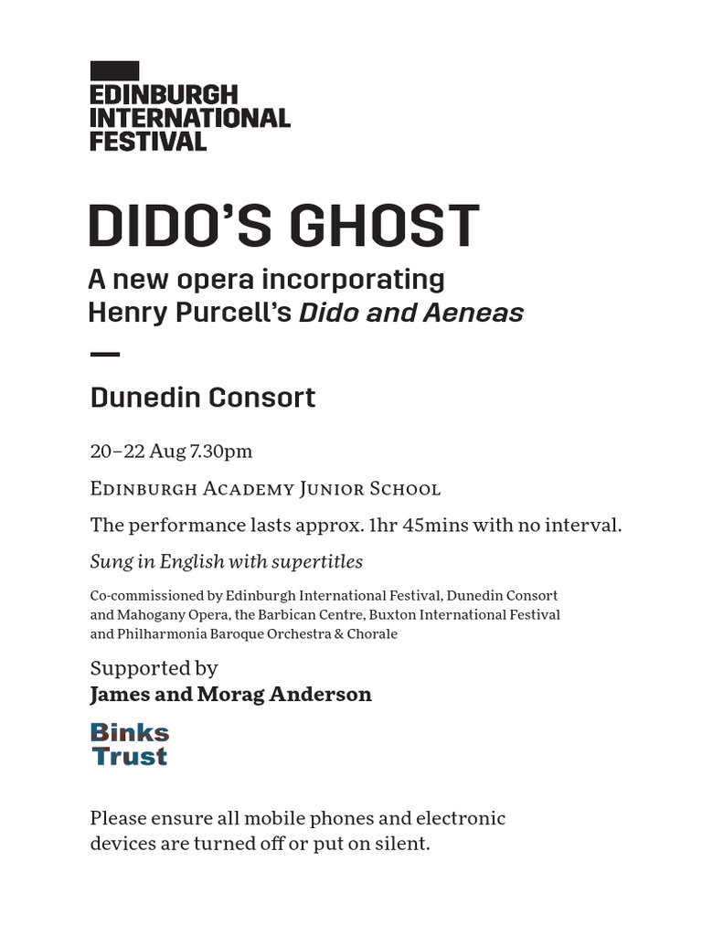 Dido's Ghost: A New Opera Experience | PDF | Classical Music