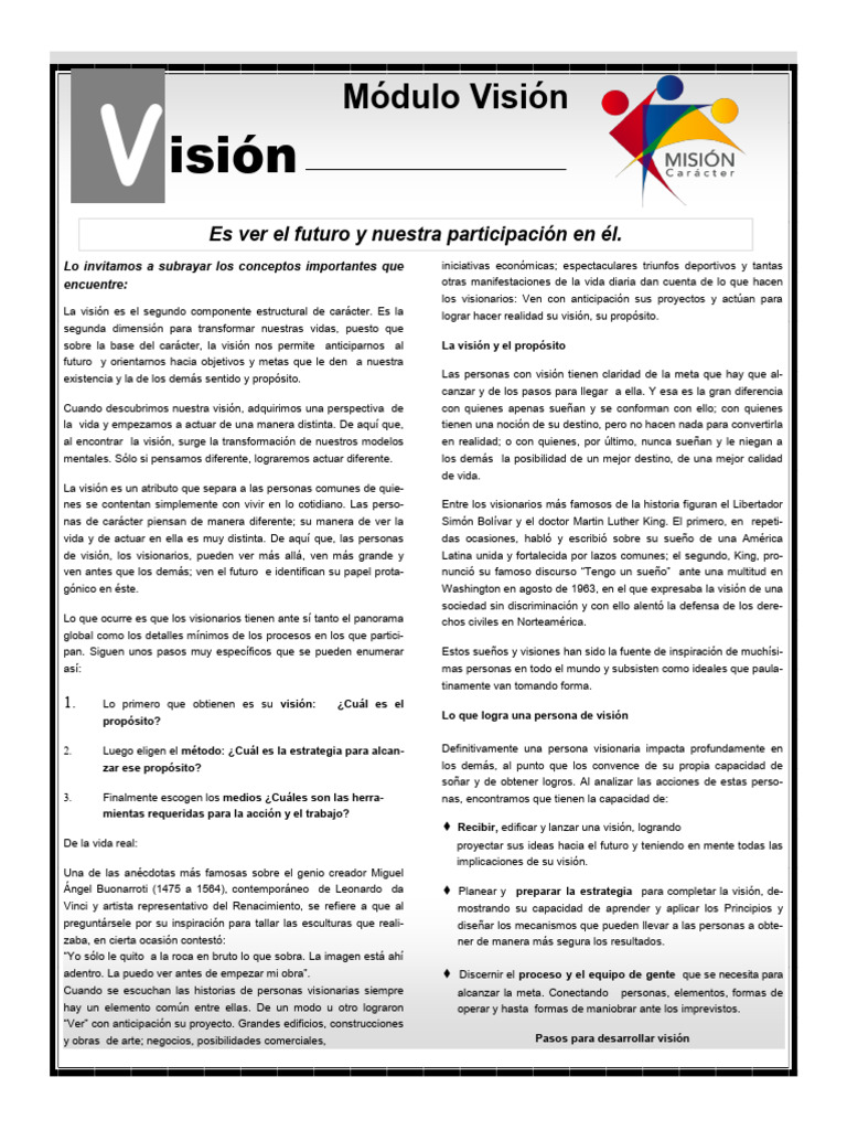Isión: Módulo Visión | PDF