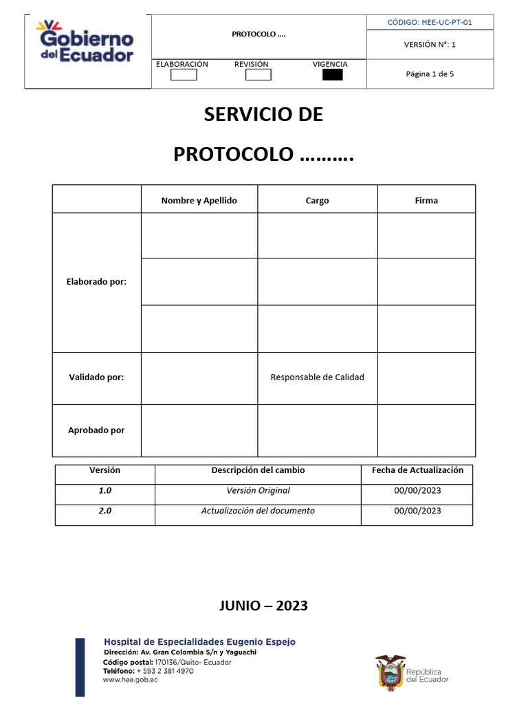 Formato Protocolos Junio 2023 | PDF | Medición